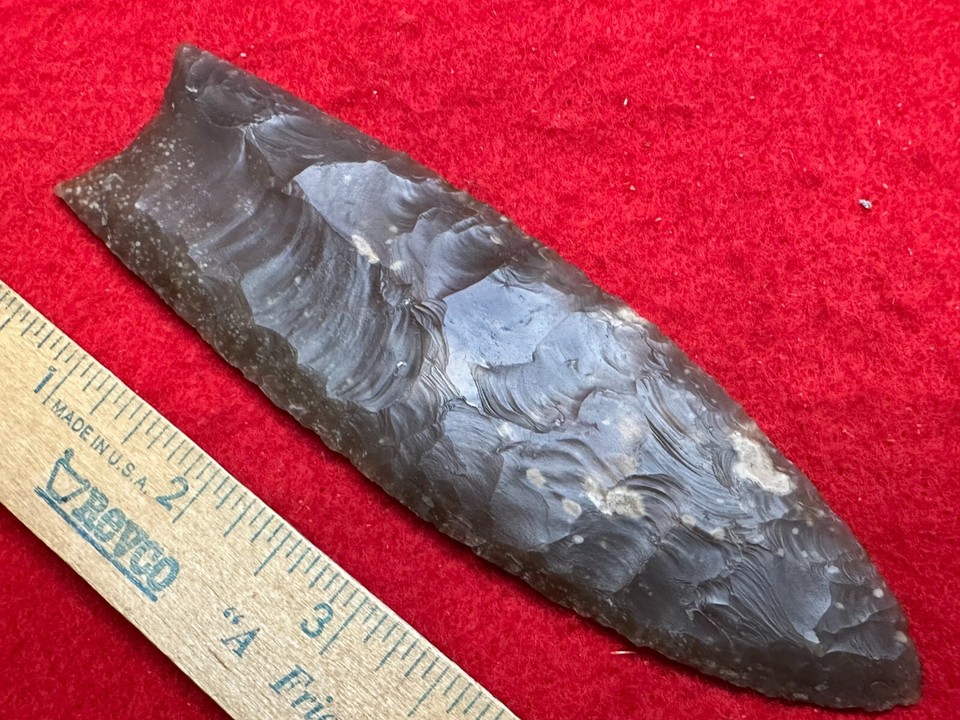 5 1/4" Knife River Fluted Clovis Point, Indian Artifacts, Arrowheads, Hopewell | eBay