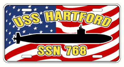 USS HARTFORD SSN 768 License Plate U S Flag Car Truck RV U S Navy ...