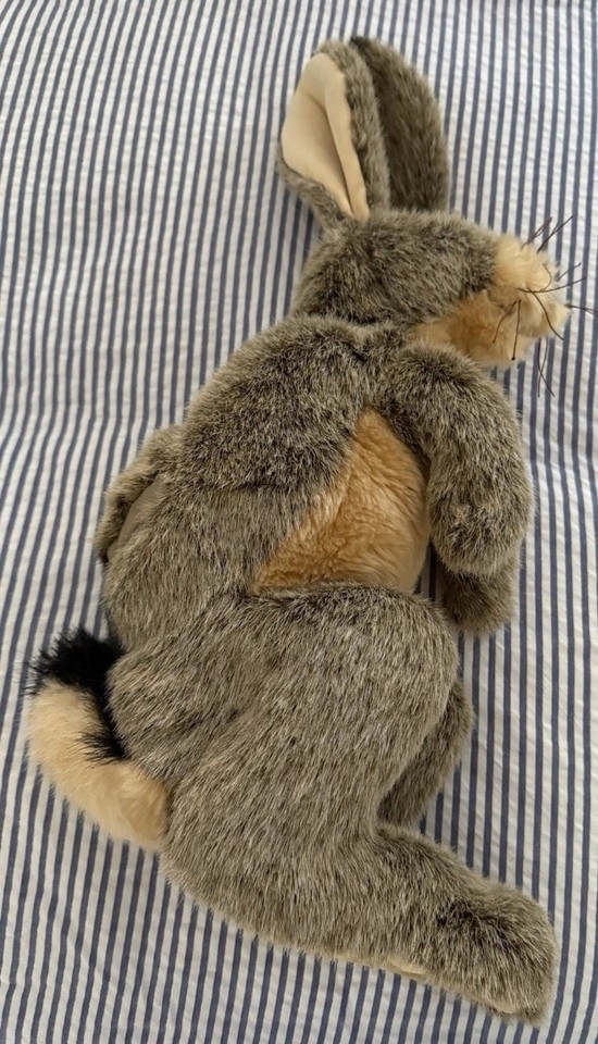 Folkmanis Jack Rabbit Hand Puppet Movable Mouth Plush Stuffed Animal ...