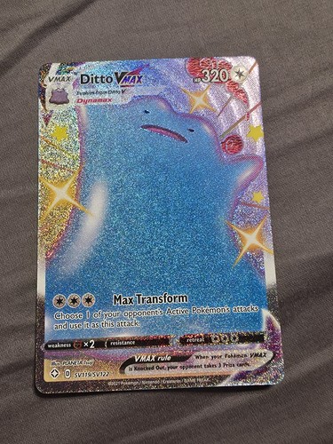 Shiny Ditto VMAX Full Art Holo SV119/SV122 Shining Fates Pokémon TCG ...