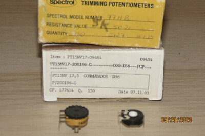 piher pt15nv17-09484, spectrol 5K Ohm Trim Pot 77hb Potentiometer 2 ...