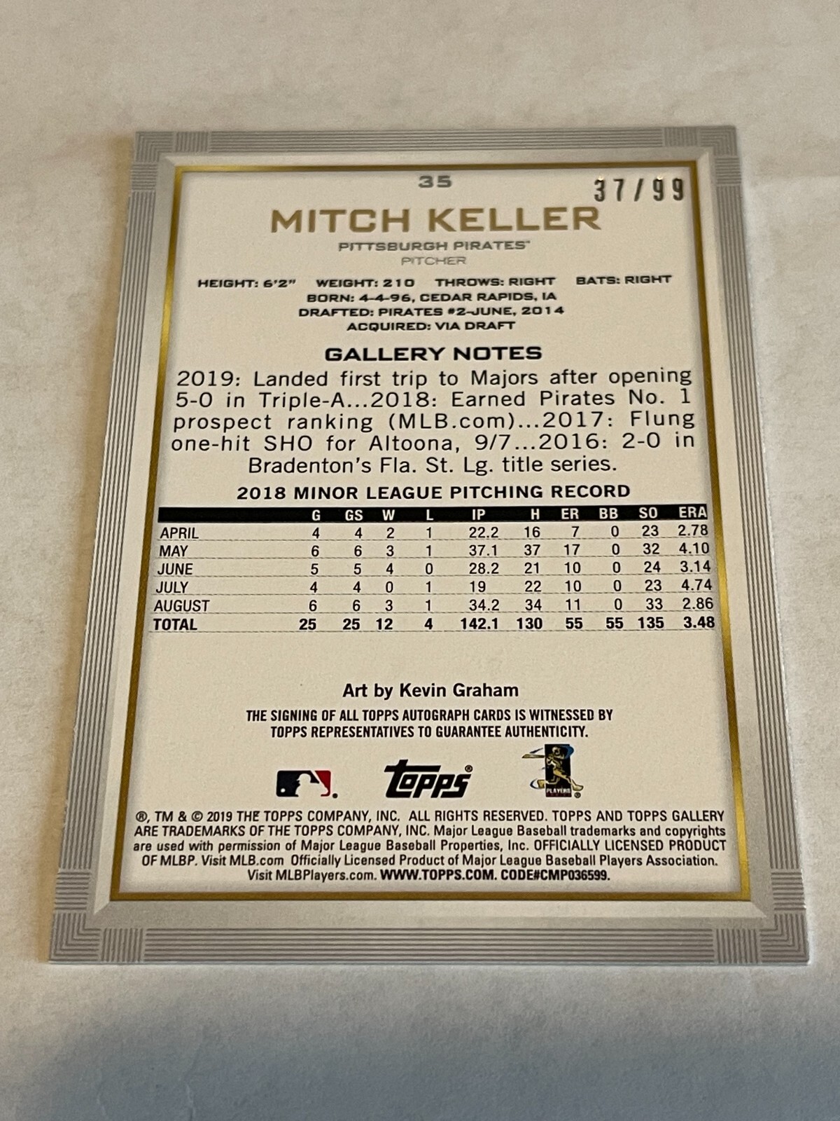 2019 Topps Gallery - Green #35 Mitch Keller /99 (RC) for sale online | eBay