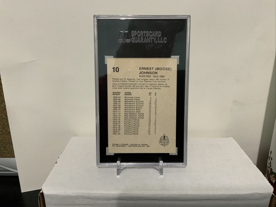 1987 HALL OF FAME ERNEST MOOSE JOHNSON ELECTED 1952 SGC 8.5 | eBay