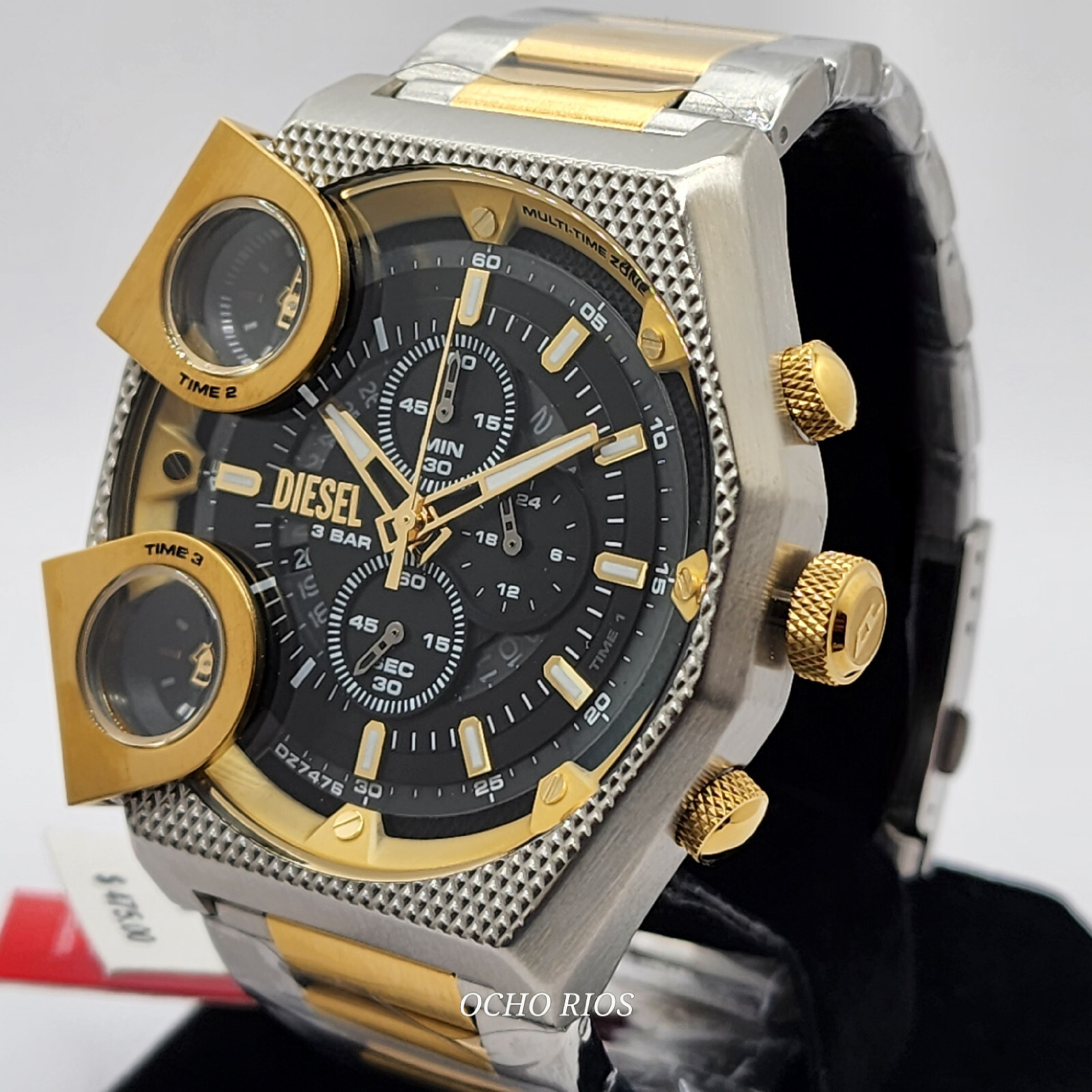 DIESEL MENS WATCH SIDESHOW CHRONOGRAPH TWO-TONE STAINLESS STEEL DZ7476 ...