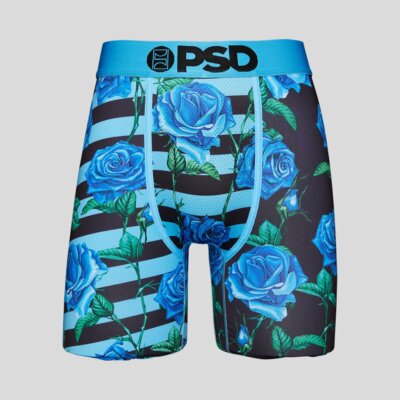 PSD Spliced Roses Floral Blue Boxers Briefs Mens Athletic Underwear ...