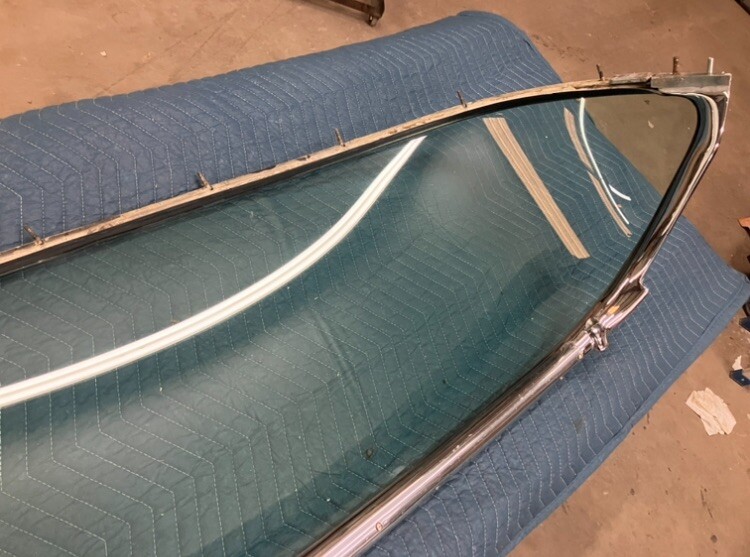 1956-62 Corvette Windshield Frame & Glass NO BROKEN TABS New Glass-OEM ...