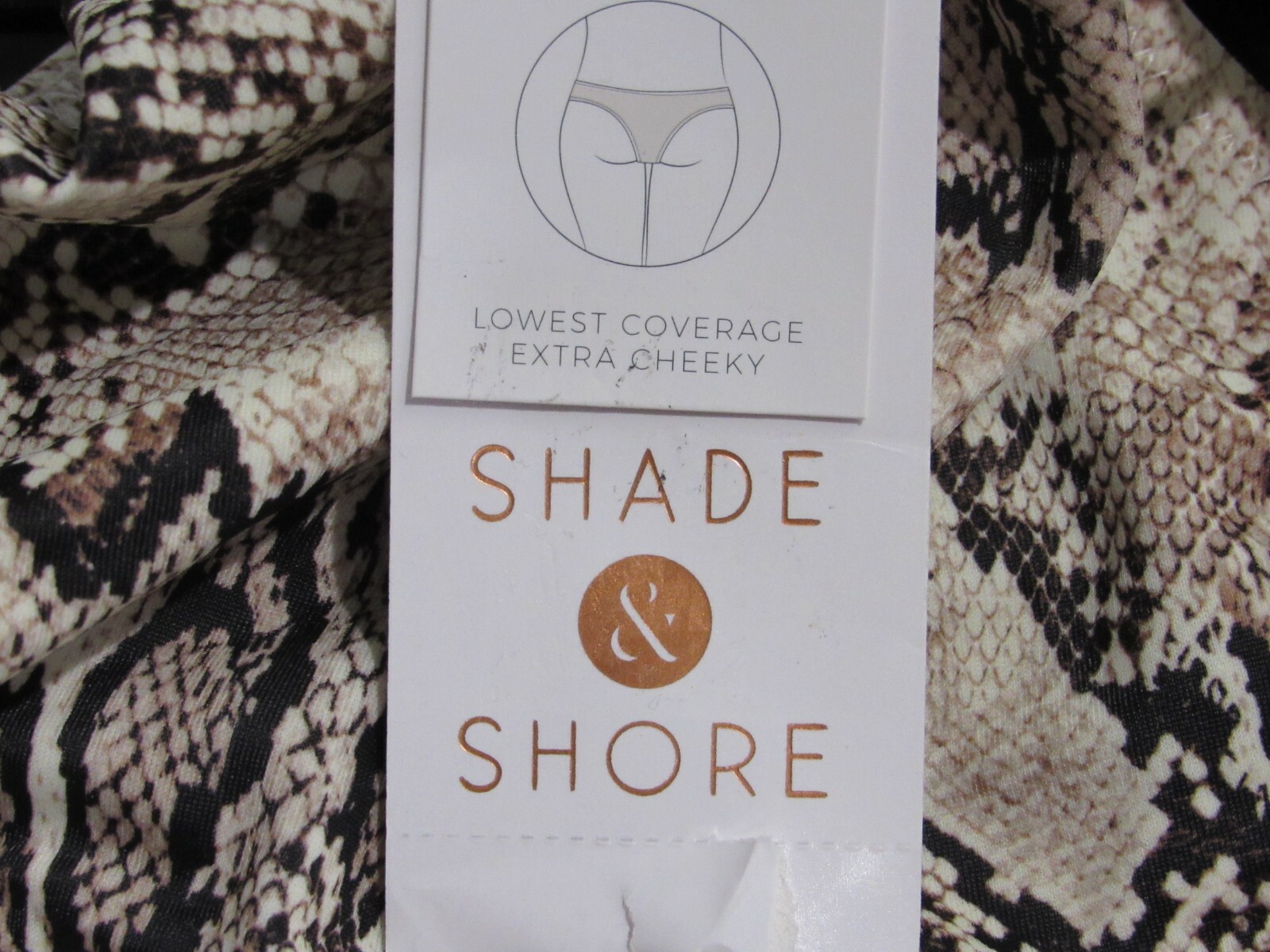 Women's High Leg Extra Cheeky Bikini Bottom Shade & Shore Snake Print ...