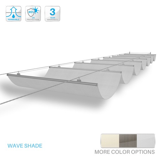 Retractable Canopy Cover Awning Shade w/ Wire for Roofing Yard Patio ...