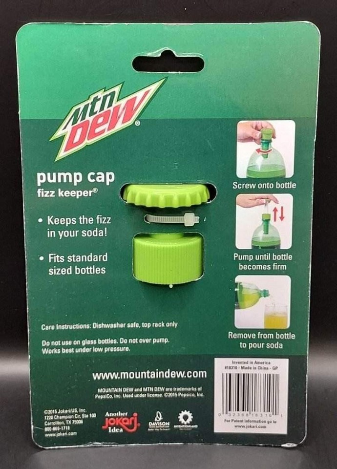 Sealed Mtn Dew Logo Fizz Keeper Soda Beverage Pop Pump Cap Lid | eBay