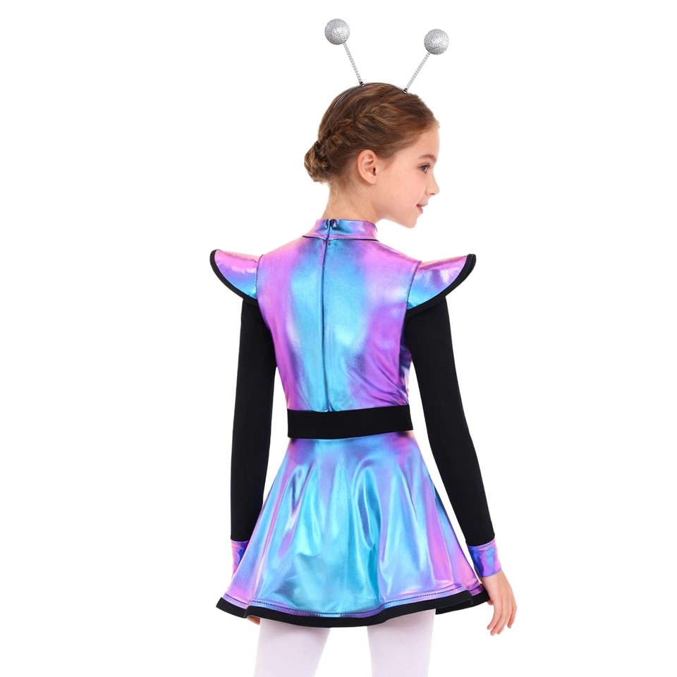 Girls Alien Costume Galaxy Robot Fancy Dress-Up Alien Show A Line Tutu ...