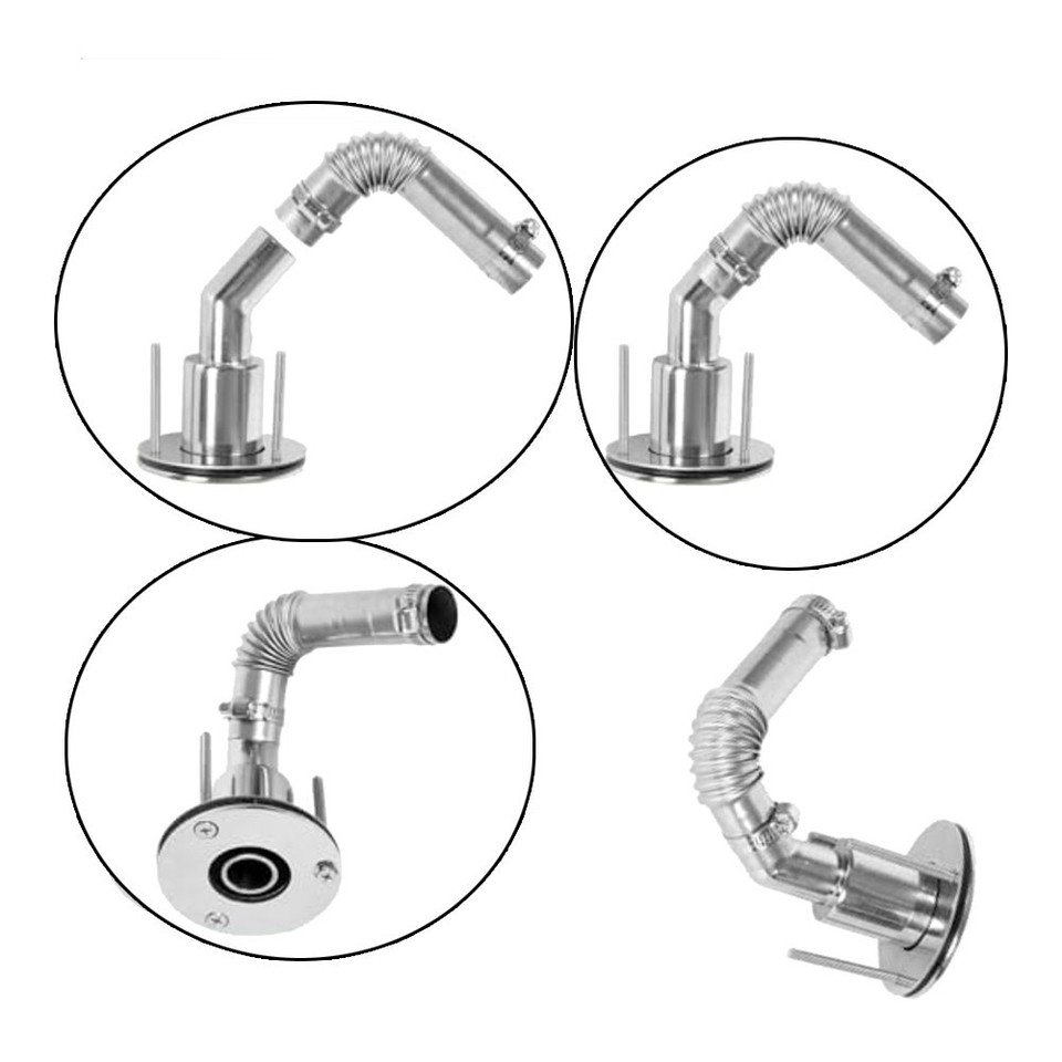 24mm Exhaust Pipe Port Wall Flange with Elbow Connector for Diesel ...