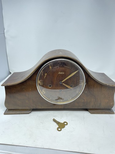 Junghans Mid Century Antique Wood Mantel Clock Made in Germany MCM READ ...