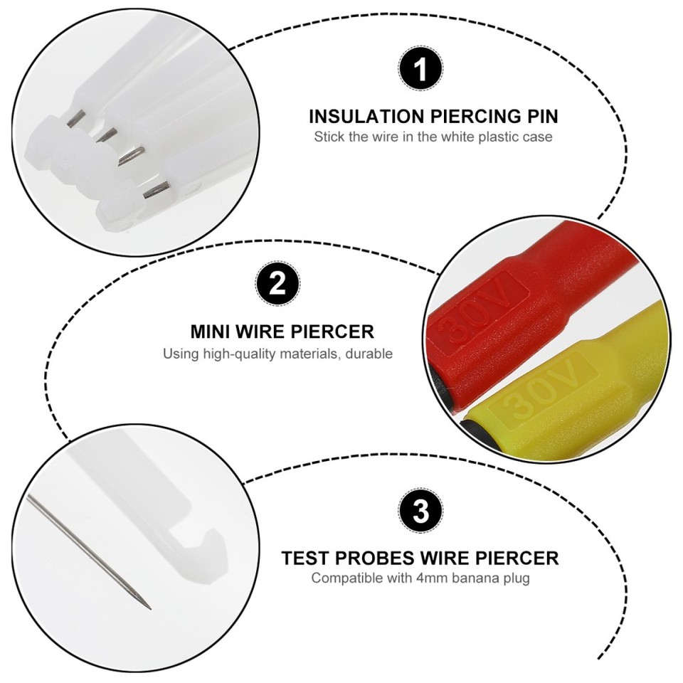 4 Pcs Extra-fine Pointed Pen Needle Probes Test Wire Piercer Car Repair ...