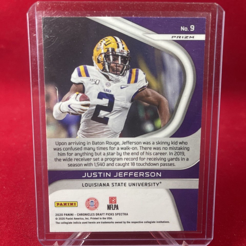 2020 Chronicles Justin Jefferson Spectra RED PRIZM Rookie Card RC | eBay