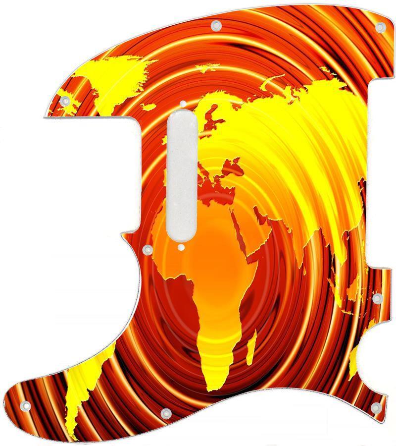 Telecaster Pickguard Left Handed Graphic to fit Fender 8 hole Map World Waves | eBay
