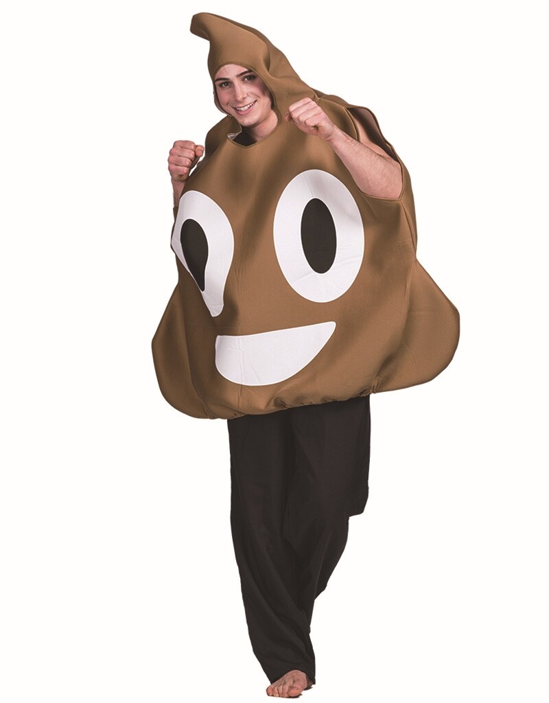 Mens Poo Emoji Costume Ladies Smiley Pooper Stag Do Funny Novelty Party ...