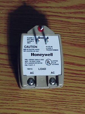 Honeywell Ademco 1321-1 Transformer 16.5V 25VA Class 2 Plug-In | eBay