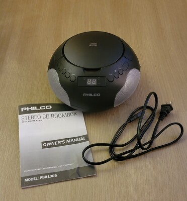 Philco Stereo Portable 2 Digit Display CD Player Boombox With AM/FM ...