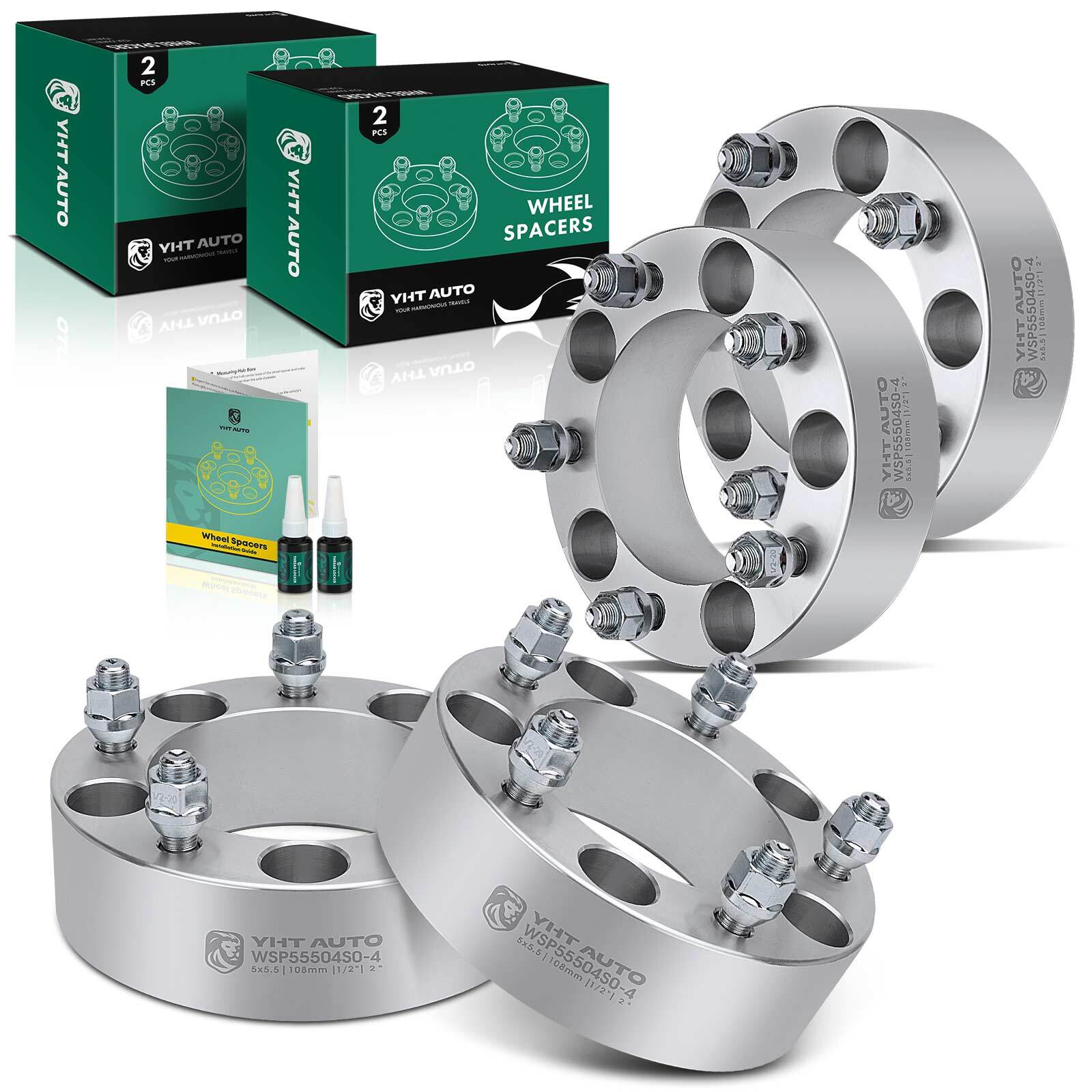 4x 5x5.5"to 5x5.5" Wheel Spacers 2" 1/2"x20 108mm for Ford F-150 Jeep ...