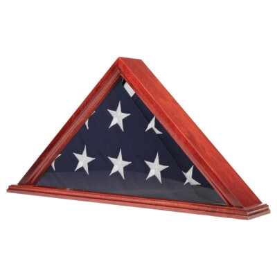 Roosevelt Burial Flag Display Case for 5' x 9.5' Flag Cherry Finish | eBay