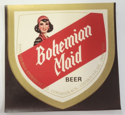 Bohemian Maid Beer Label 12oz Bohemian Maid Brewing Edmonton Alberta ...