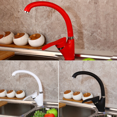 Black/White/Red Painting Kitchen Sink Basin Mixer Faucet Deck Mount ...