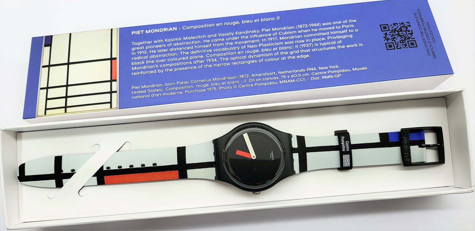 Swatch+RED+Blue+and+White+by+Piet+Mondrian+Gent+Suz344+Black for sale ...