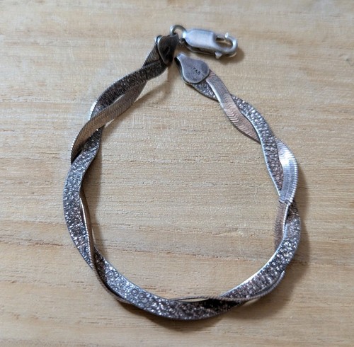 Vintage Sterling Silver Braided Bracelet 6 in Italy 925 As Is/Scrap | eBay