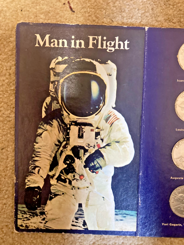 1970s Vintage Man in Flight Shell Coin Collection 16 Piece Set | eBay UK