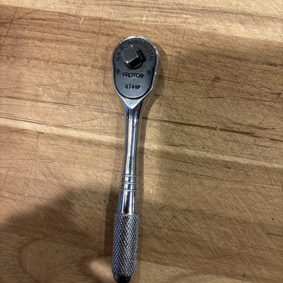 PROTO PROFESSIONAL 1/4" Drive Ratchet #4749P Chrome Pear Shaped Head ...