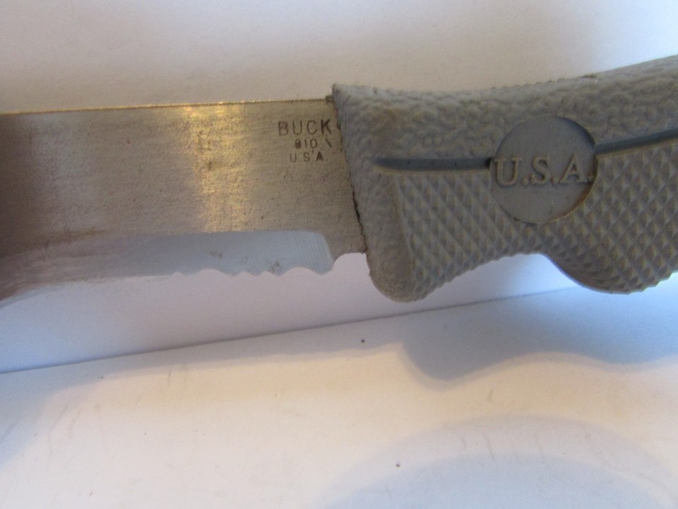 Buck 810 Workman Hawkbill Fixed Blade Knife w/Leather Sheath 810-15,USA ...