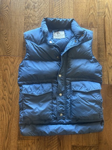 VTG Dee Cee Vest Small Blue Snap Closure 2 Pockets Western Down Filled ...