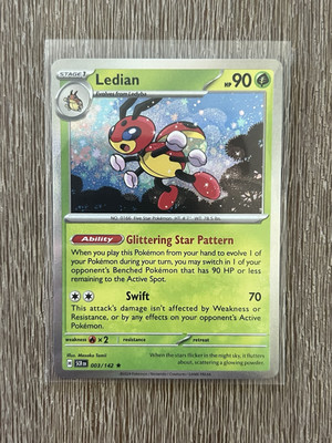 Pokemon Stellar Crown Ledian 003/142 Holo. | eBay Australia