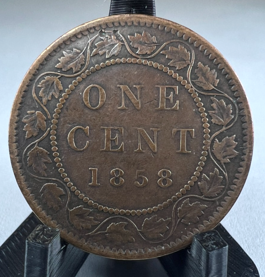 1858 Canada Large Cent, 1C, One Cent Penny, Victoria, KM# 1, KEY DATE ...