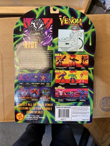 NEW 1996 Marvel Venom Planet of the Symbiotes Riot Action Figure by Toy ...