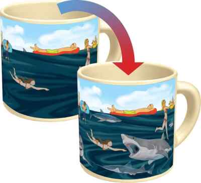Shark! Heat Changing Mug - Sharks Under the Water Appear w/heat NEW ...