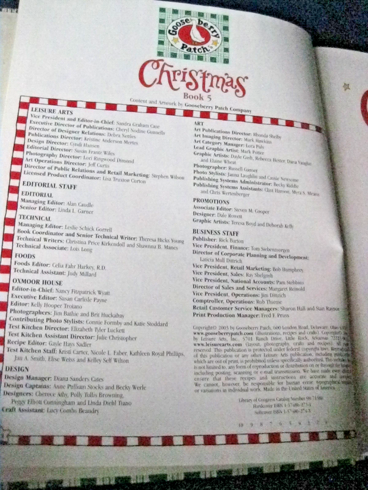 Gooseberry Patch CHRISTMAS/ BAKING BOOK Book #5 Hardcover Recipes Gifts ...