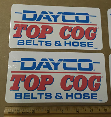 2 Nascar racing contingency fender decal stickers Dayco Top Cog Belts ...
