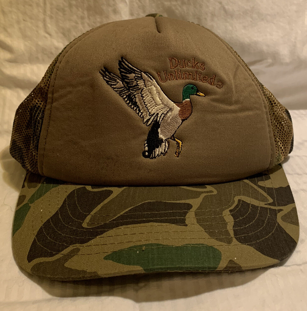 Vintage Ducks Unlimited Tan and Camo Hat - Gem