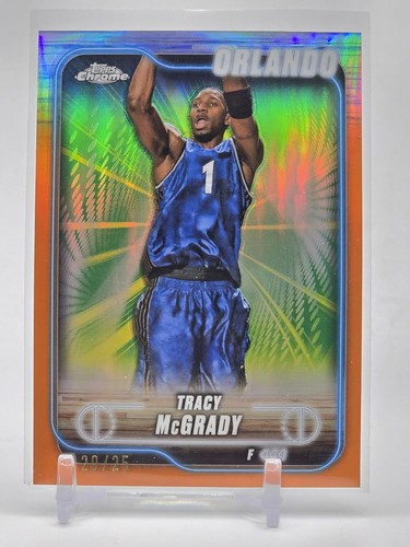 Tracy McGrady Orange Refractor 20/25 2024-25 Topps Chrome Basketball ...