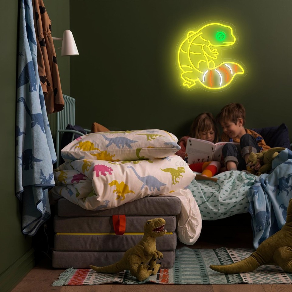 Leopard Gecko Neon Sign, Dimmable Reptile Neon Light Sign for Wall ...