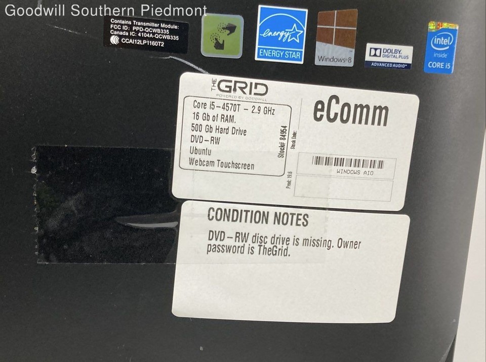Lenovo C560 Intel Core i5-4570T 2.9 GHz 16GB RAM 500 GB HDD All-in-One ...