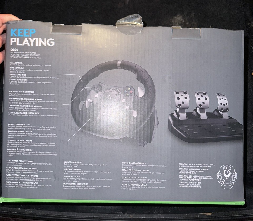 Logitech G920 Driving Force Racing Wheels / Pedal Complete Box - Black ...