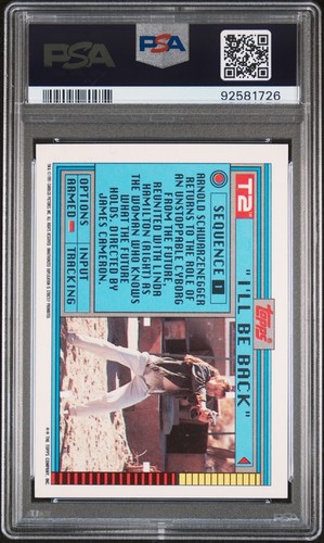 1991 Topps Terminator 2 Stickers #1 "I'LL Be Back" Schwarzenegger PSA 9 ...