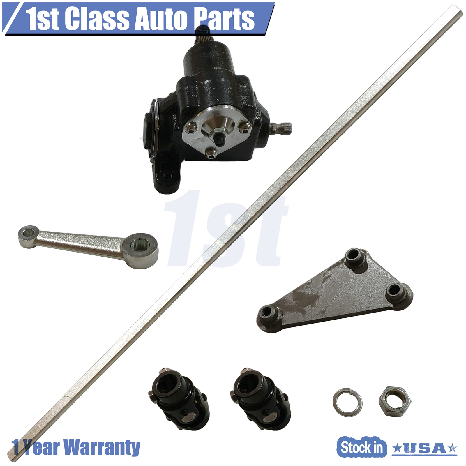 Vega Steering Box + Pitman Arm Black U-Joints & Bracket + 36" DD ...