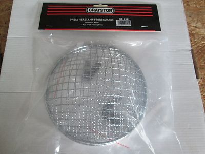 New Pair Stainless 7" Headlamp Stone Guards Austin Healey Sprite Bugeye ...