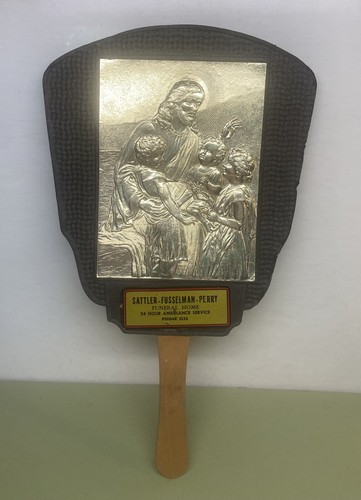 Vintage Advertising Funeral Home Ambulance Jesus Hand Fan | eBay