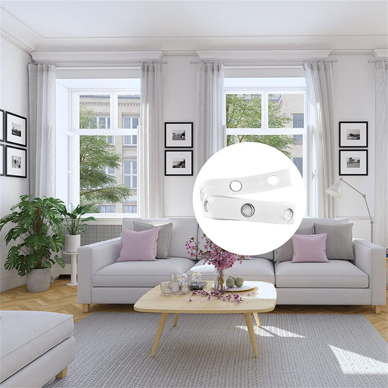 10M Curtain Heading Tape with 80 Round Eyelet Rings for Curtain Blinds ...