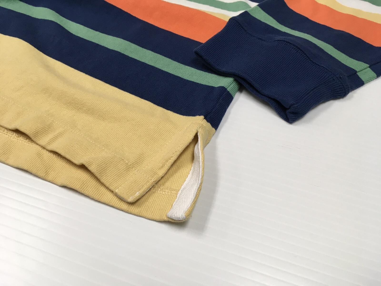 Polo Ralph Lauren VTG Retro Colorblocked Distressed Rainbow Striped ...