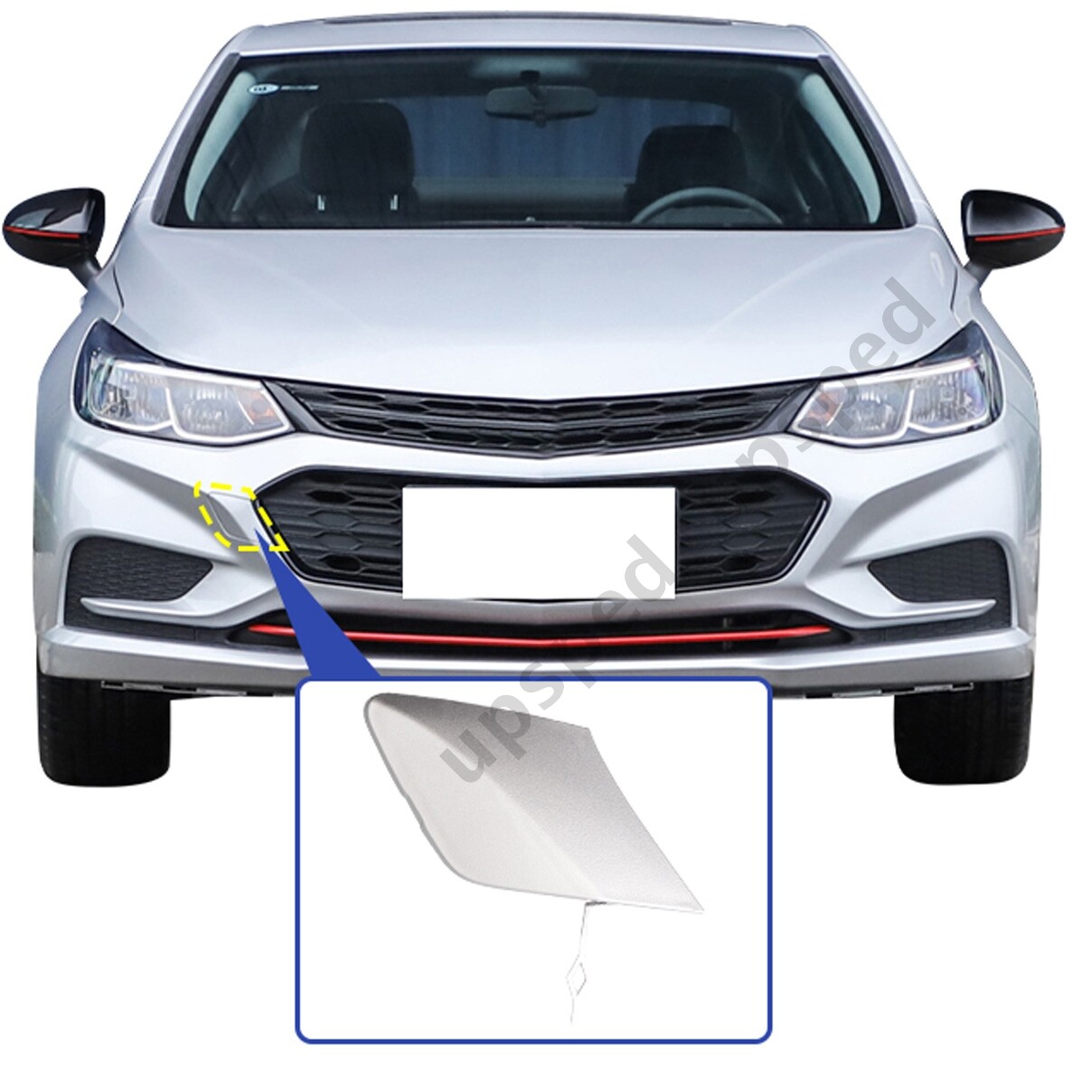 Front Bumper Tow Hook Hole Eye Cover Cap For Chevrolet Cruze 2016-2018 ...